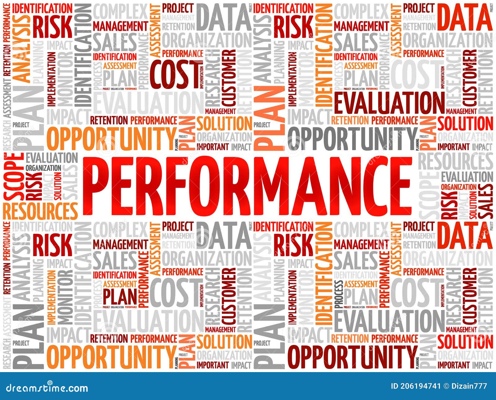 Performance word cloud stock illustration. Illustration of conceptual ...