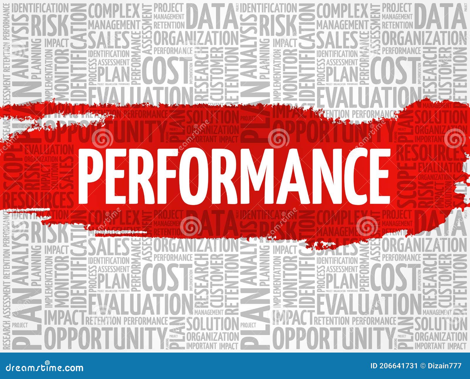 Performance word cloud stock illustration. Illustration of organization ...