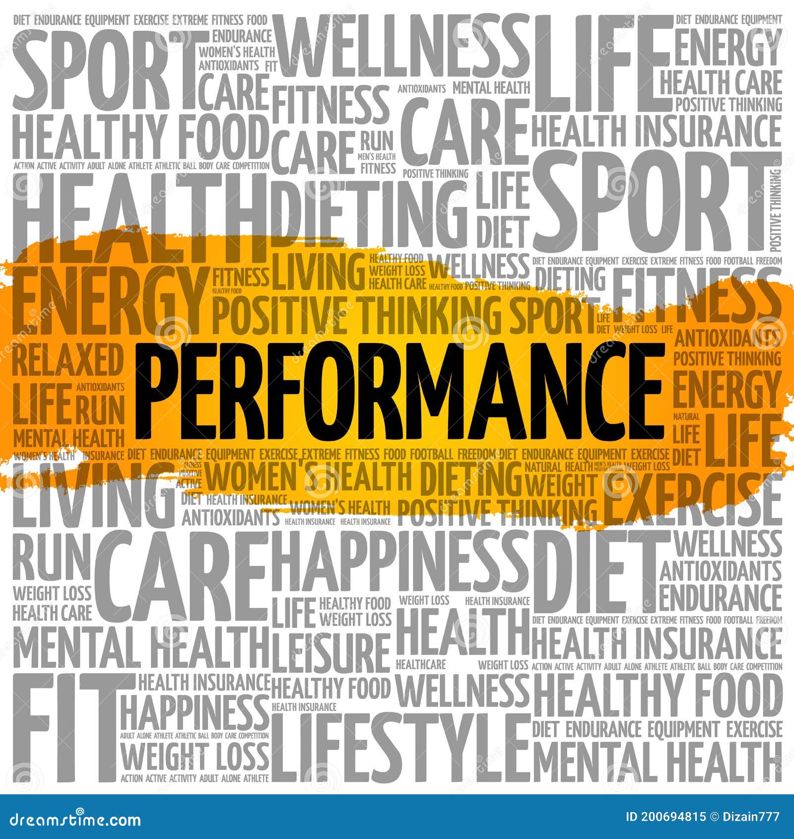 PERFORMANCE word cloud stock illustration. Illustration of definition ...