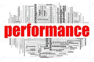 Performance word cloud stock illustration. Illustration of typography ...