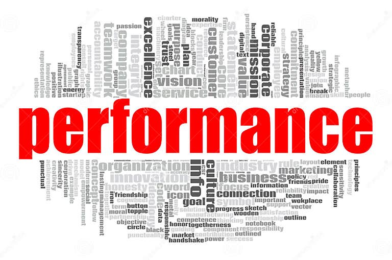 Performance word cloud stock illustration. Illustration of typography ...