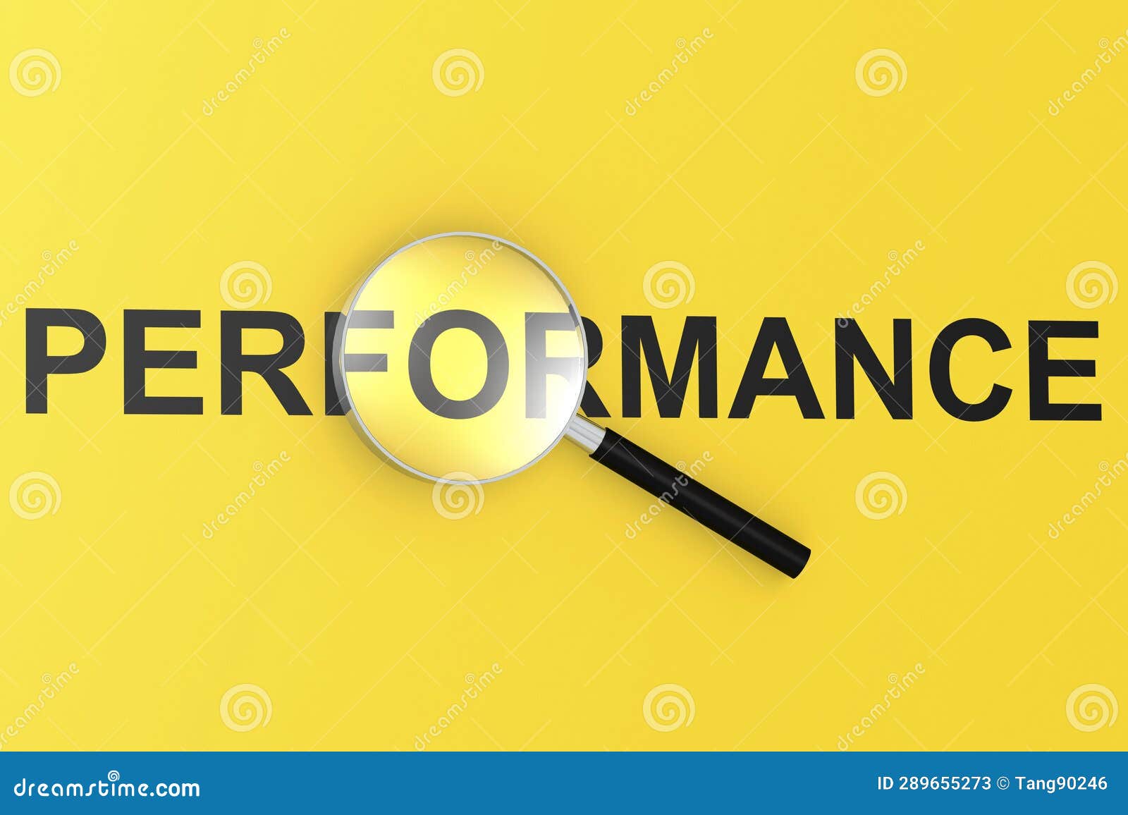 Performance Word with Magnifying Glass Stock Illustration ...