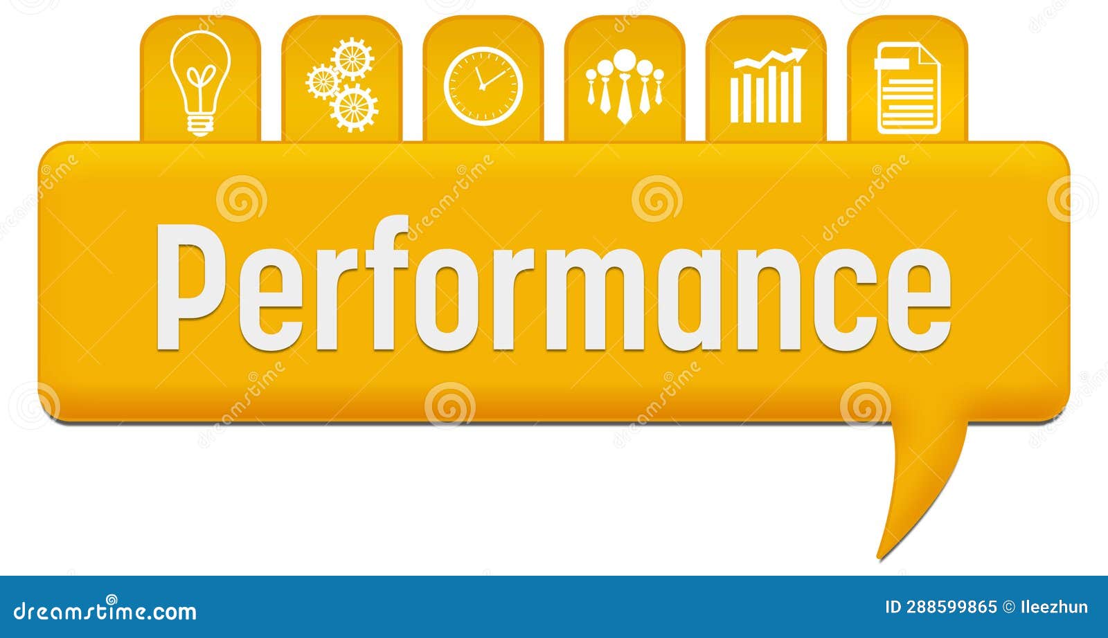 Performance Yellow Comment with Symbols on Top Stock Illustration ...