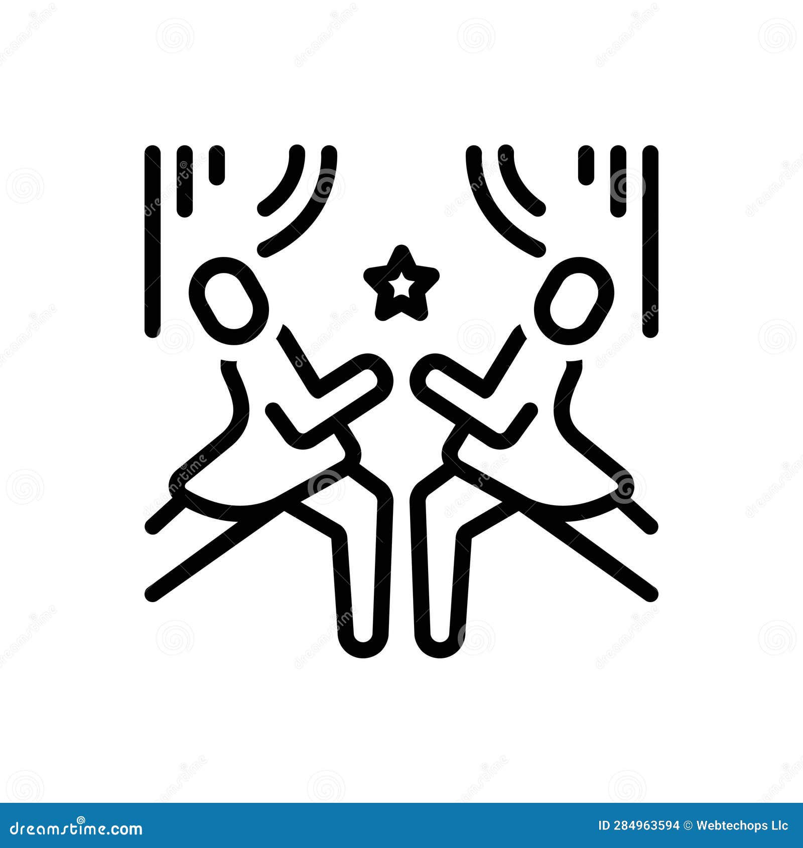 Black Line Icon for Performances, Dancing and Dancer Stock Vector ...