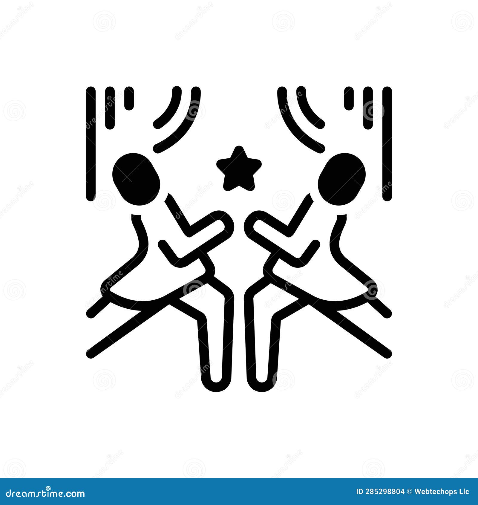 Black Solid Icon for Performances, Dancing and Music Stock Vector ...