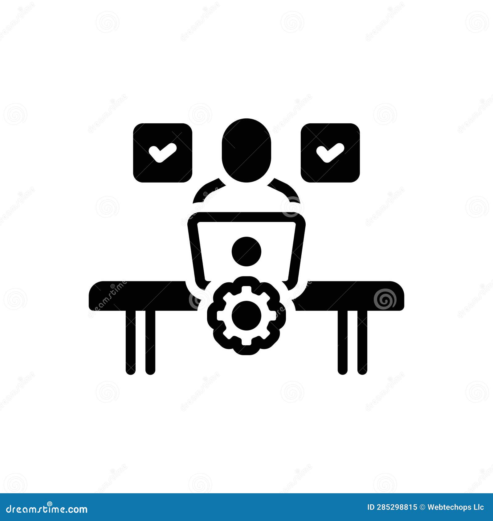 Black Solid Icon for Performances, Work and Job Stock Illustration ...