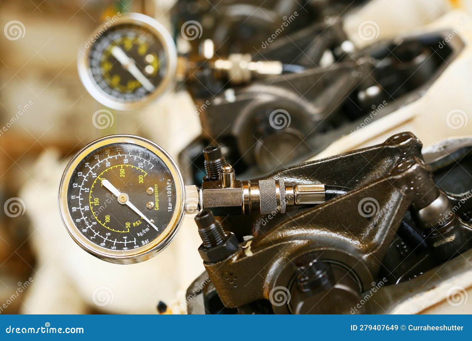 Performed Compression Test in Cylinder Head of the Engine by Special ...