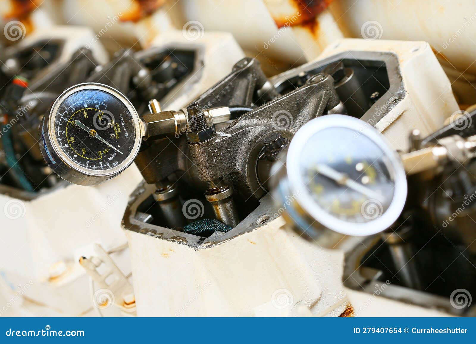 Performed Compression Test in Cylinder Head of the Engine by Special ...