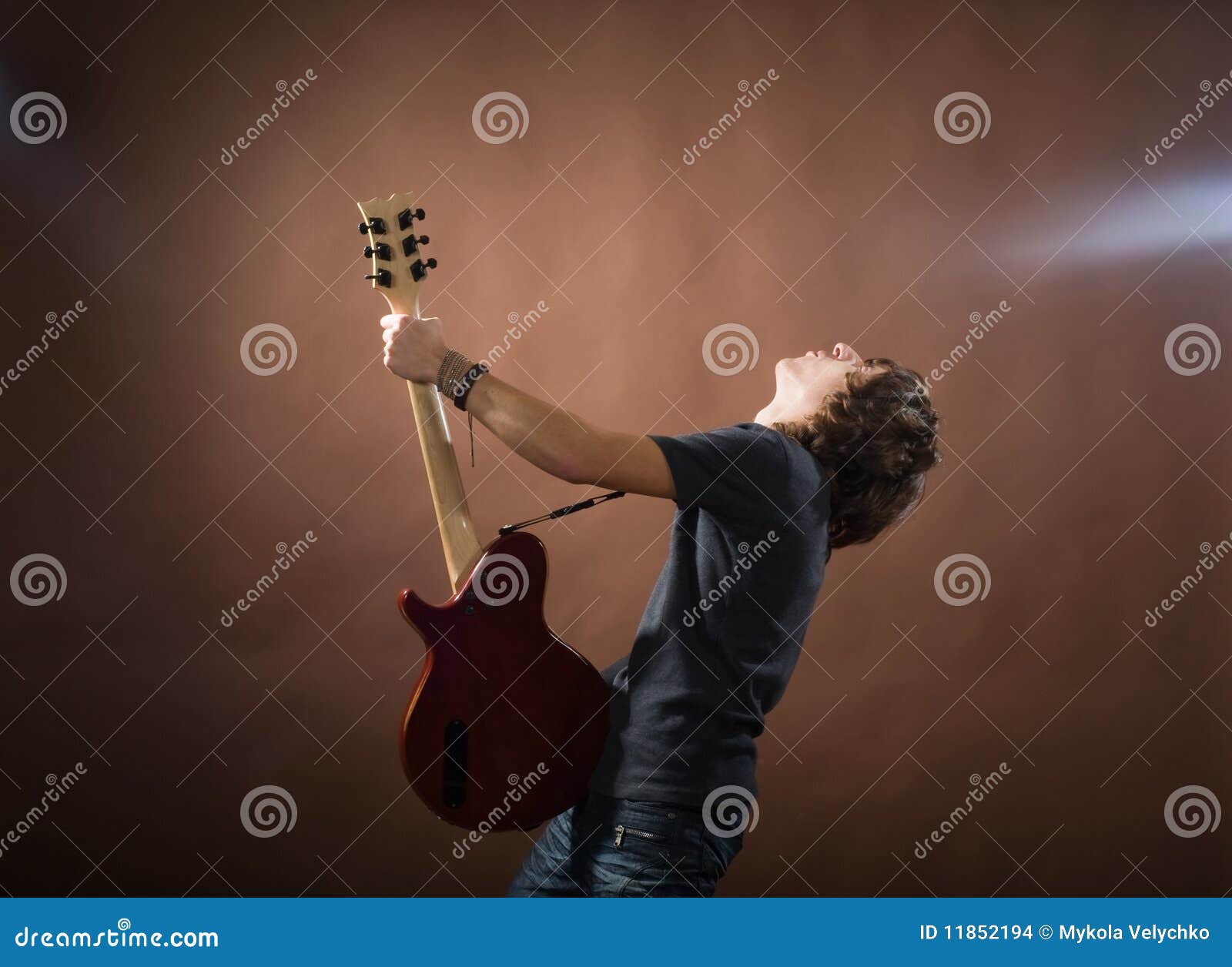 Performer stock photo. Image of male, energy, music, guitar - 11852194