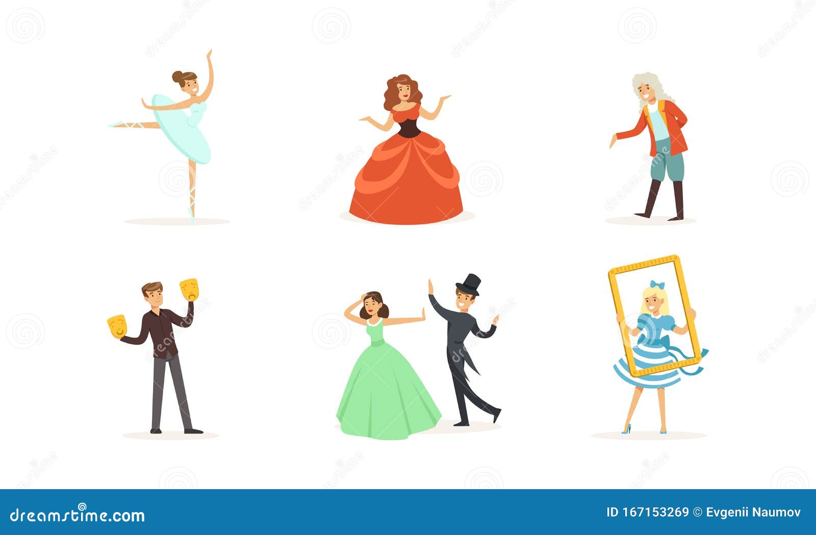 Performer Characters Playing Entertainment Performance On Theater Stage ...