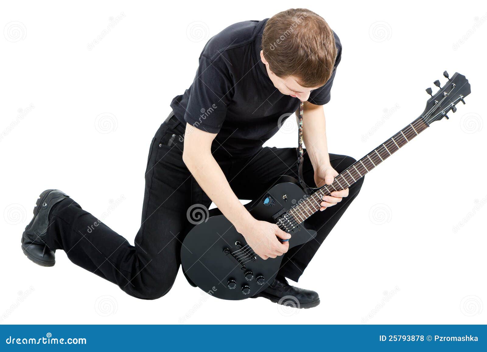Performer with an Electric Guitar Stock Photo - Image of musician ...