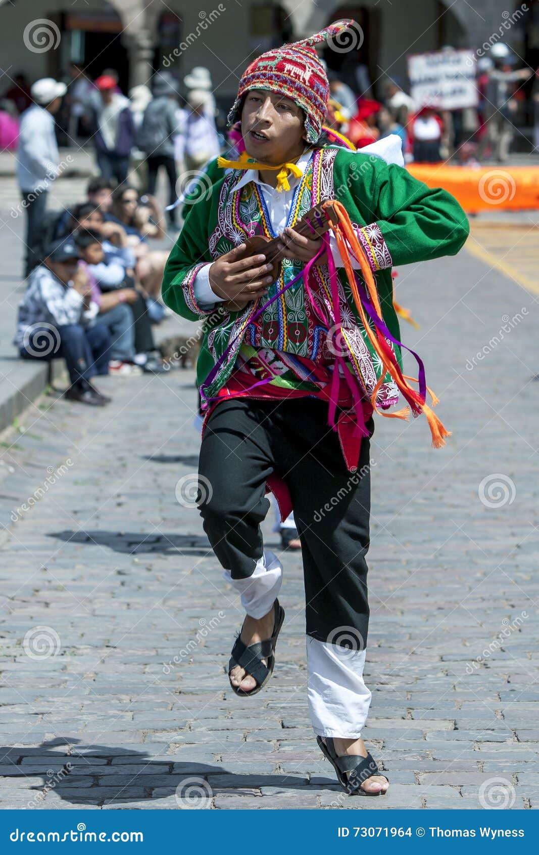 Musician From Peru In The National Dress Of The Peruvian Indians ...