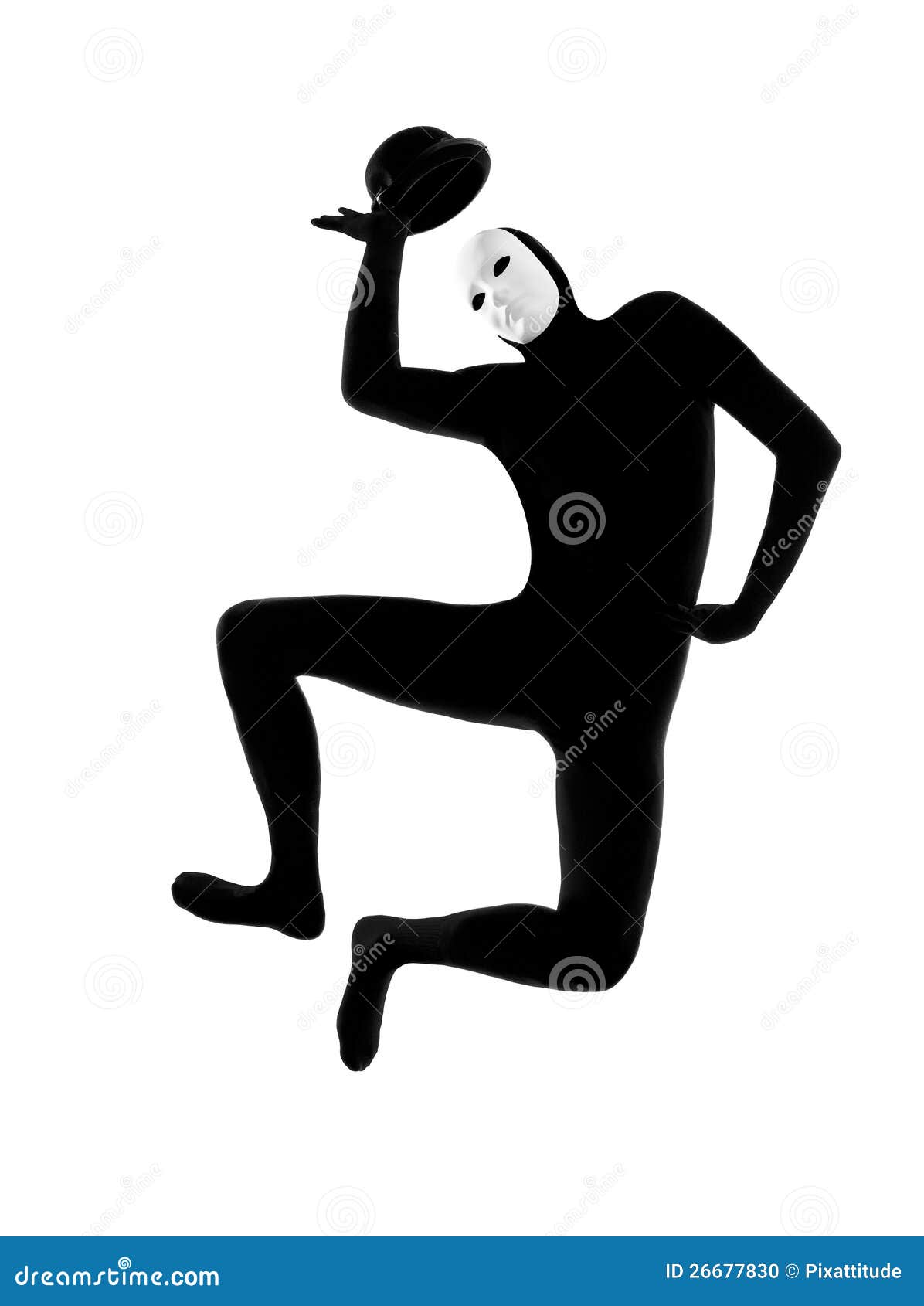 Performer Mime With Mask Happy Saluting Stock Photo - Image: 26677830