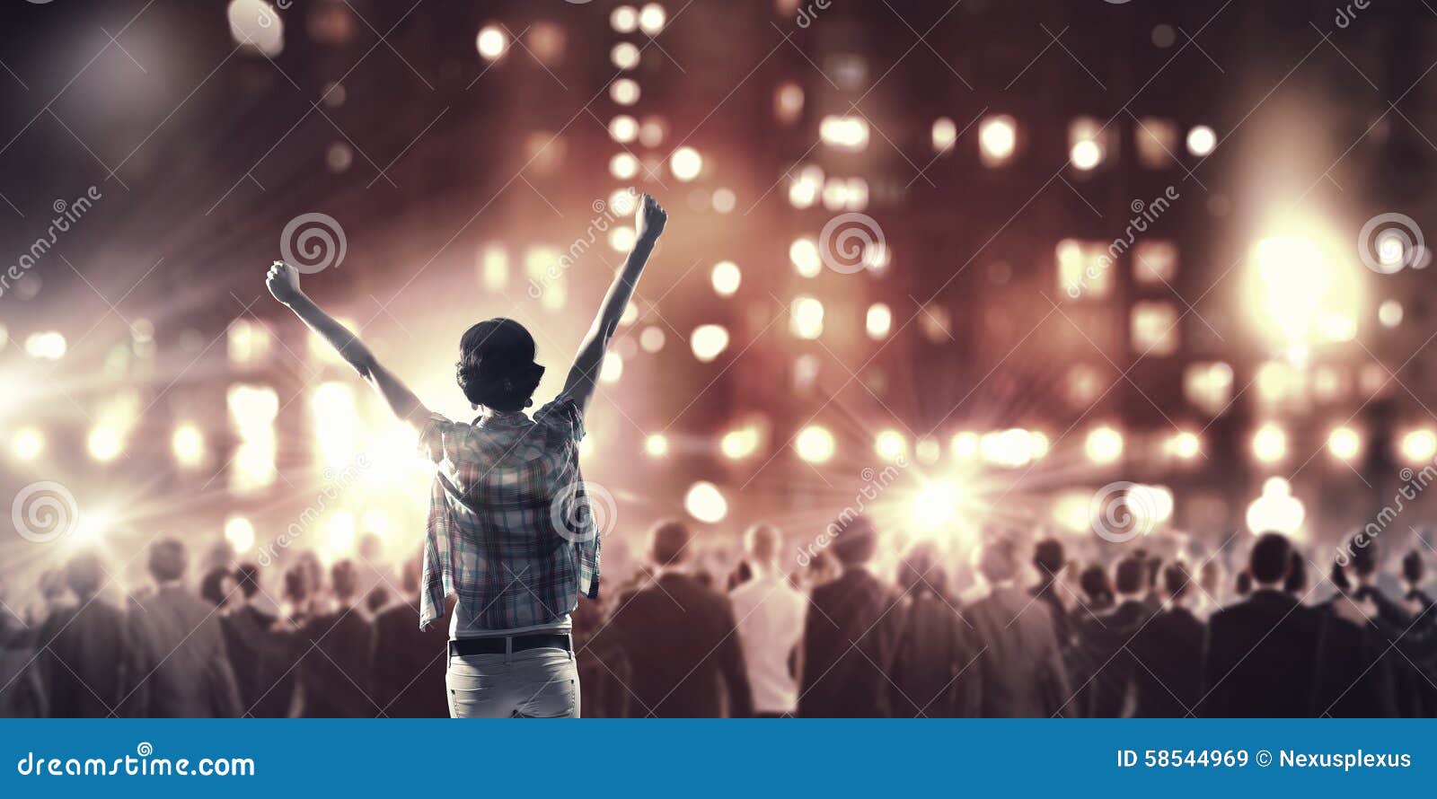 Performer on stage stock image. Image of back, speaker - 58544969