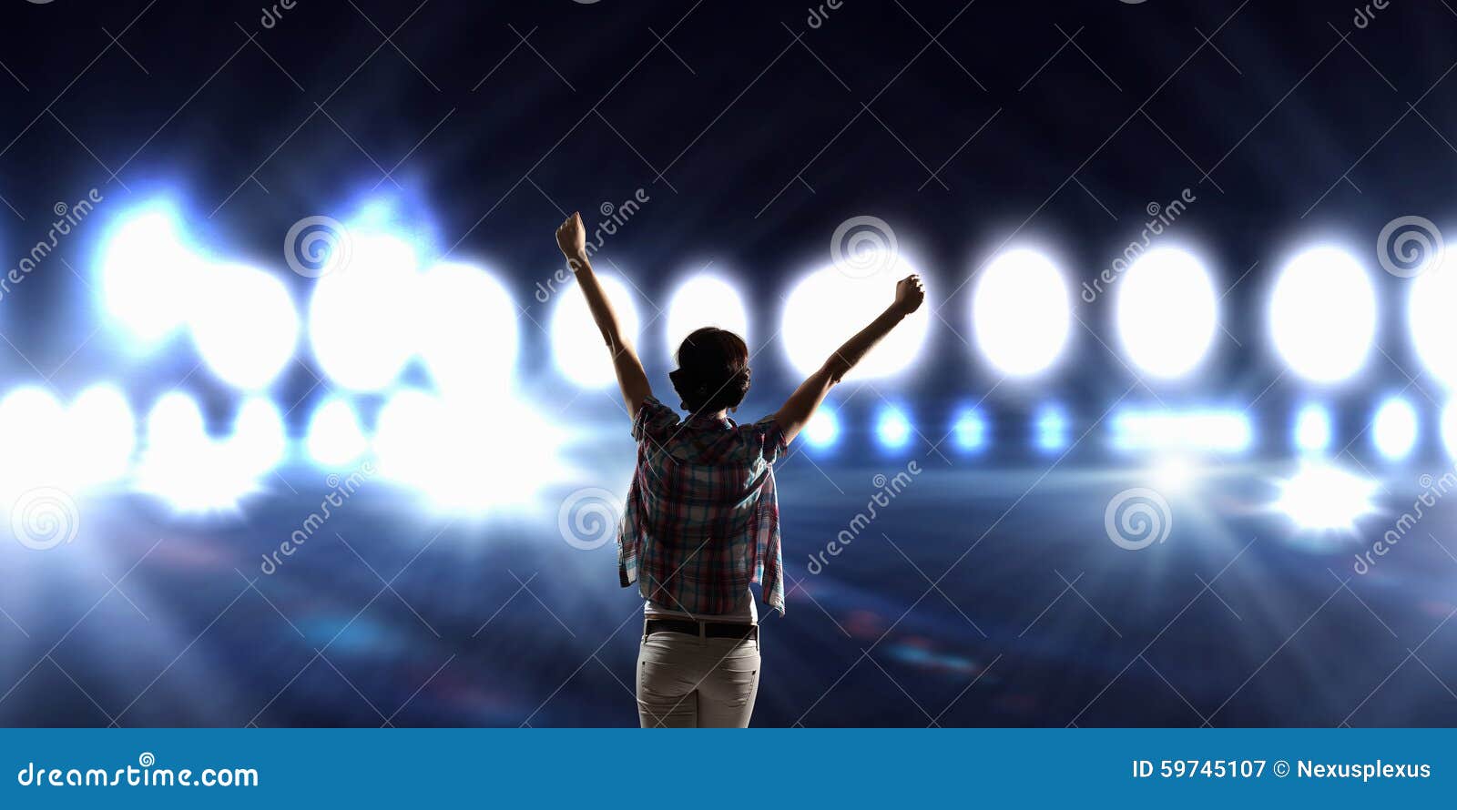 Performer on stage stock image. Image of girl, back, show - 59745107