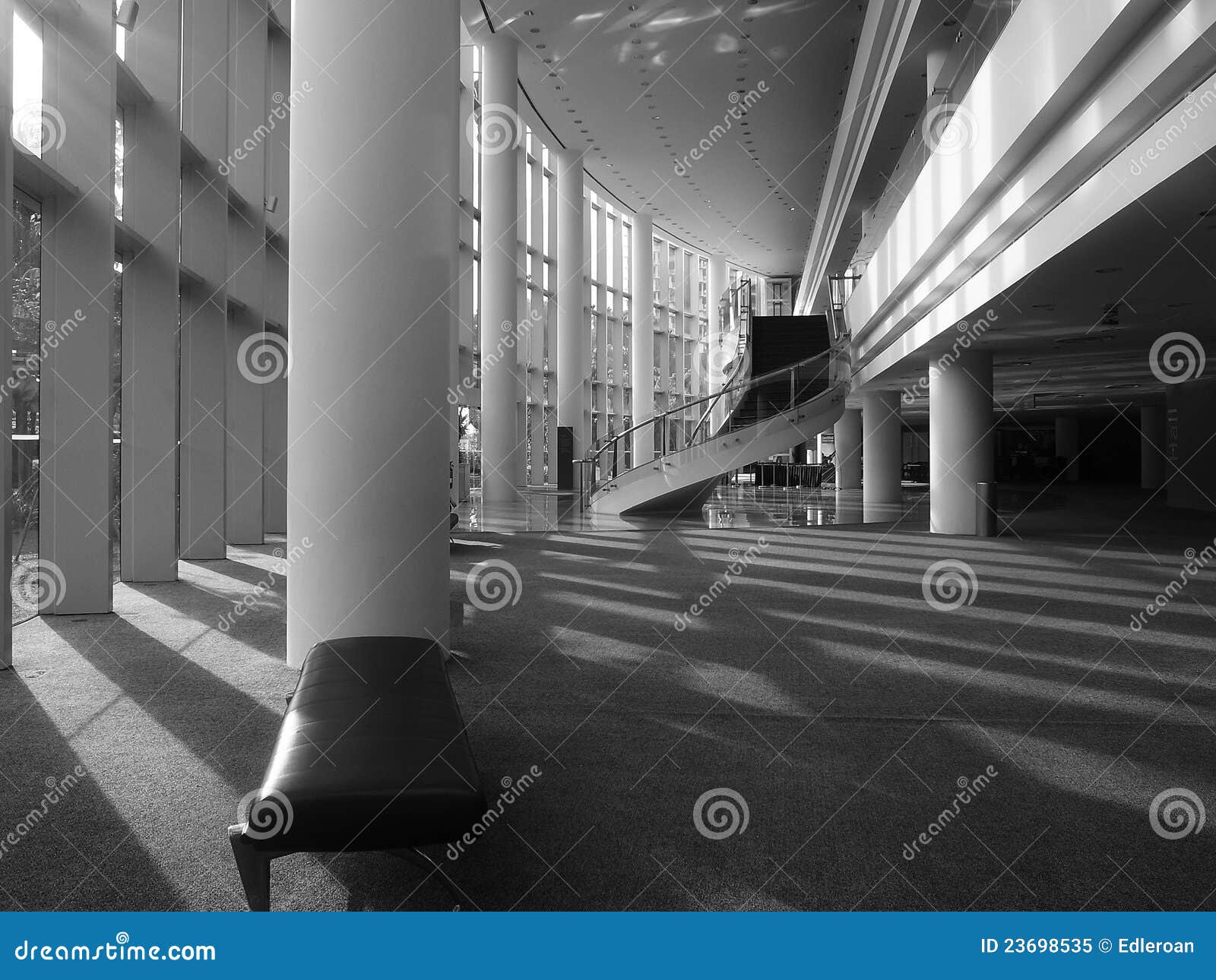 Performing Arts Theatre Foyer Stock Image - Image of pillar, light ...