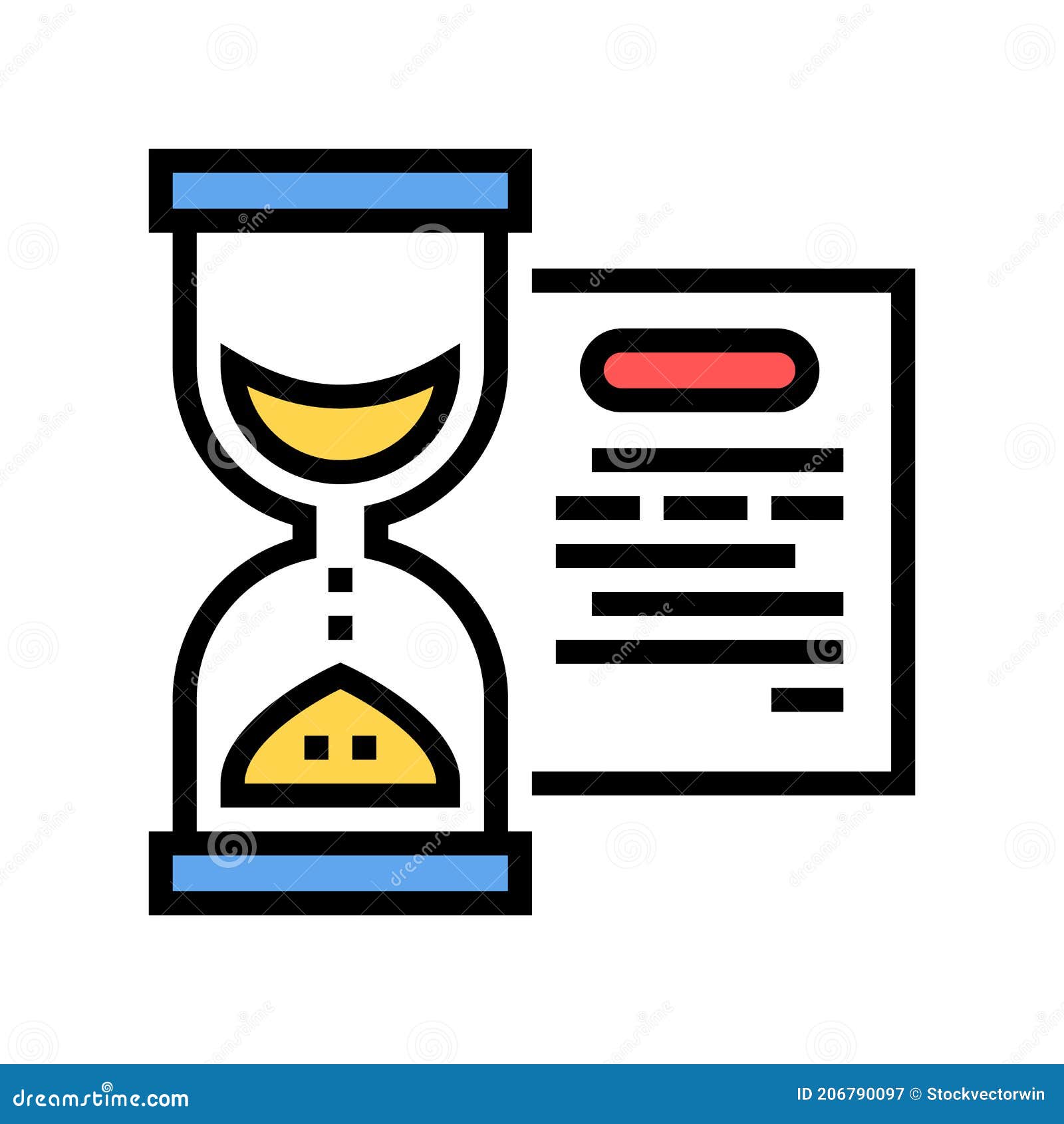 Performing Tasks Time Color Icon Vector Illustration Stock Illustration ...