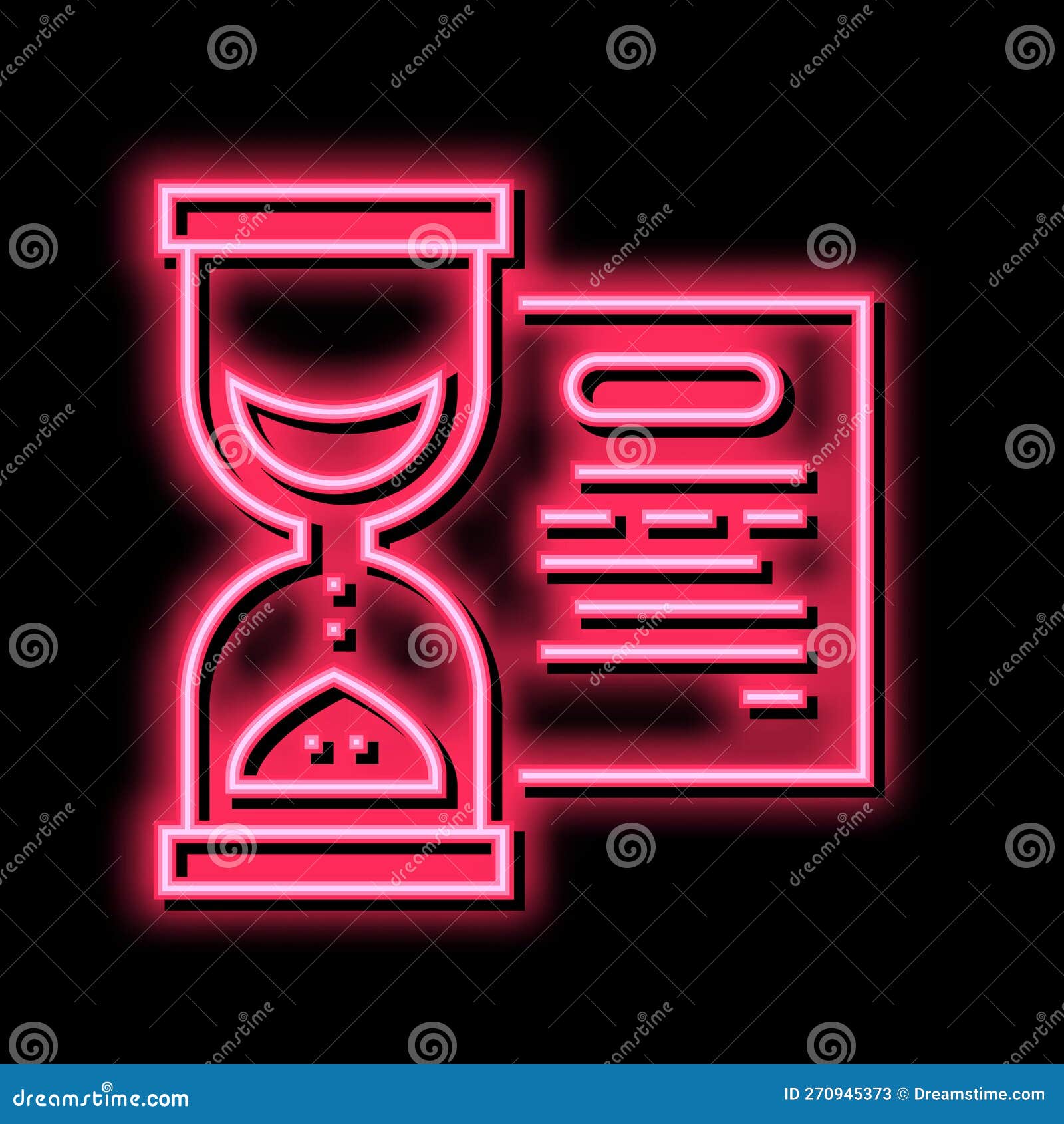 Performing Tasks Time Neon Glow Icon Illustration Stock Vector ...