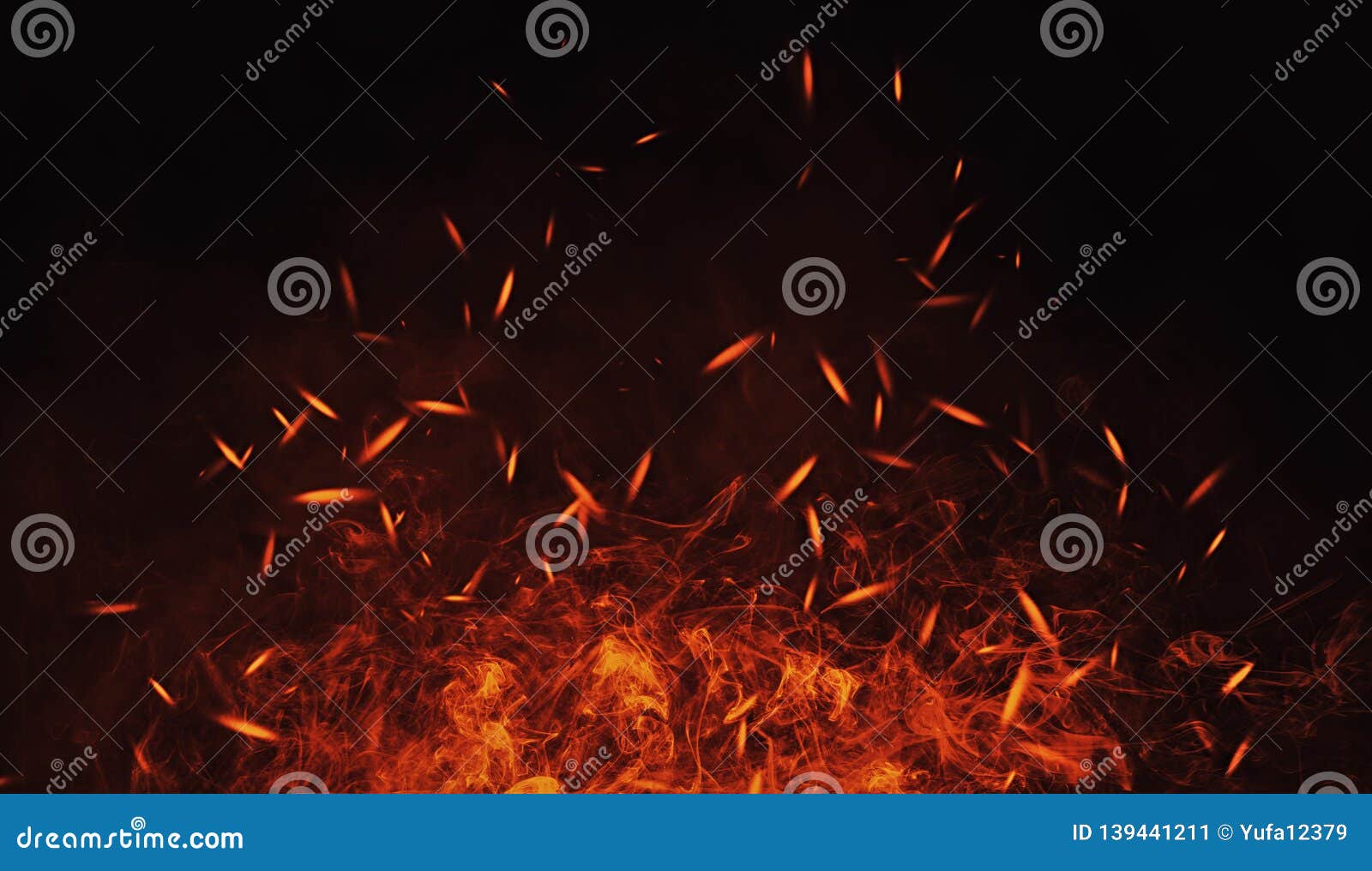 Perftect Red Particles Embers On Background. Abstract Dark Glitter Fire ...