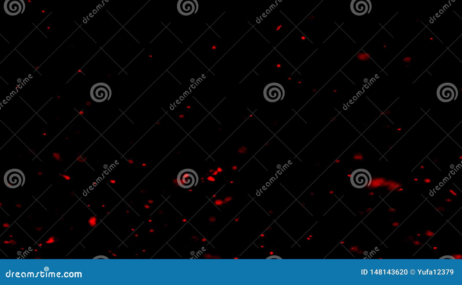 Perftect Red Particles Embers On Background. Abstract Dark Glitter Fire ...