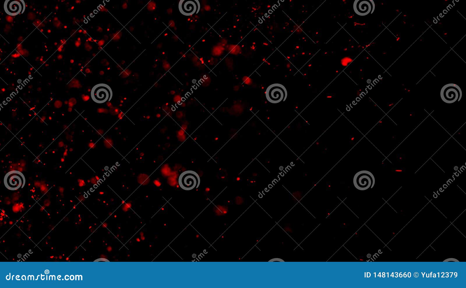 Perftect Red Particles Embers On Background. Abstract Dark Glitter Fire ...
