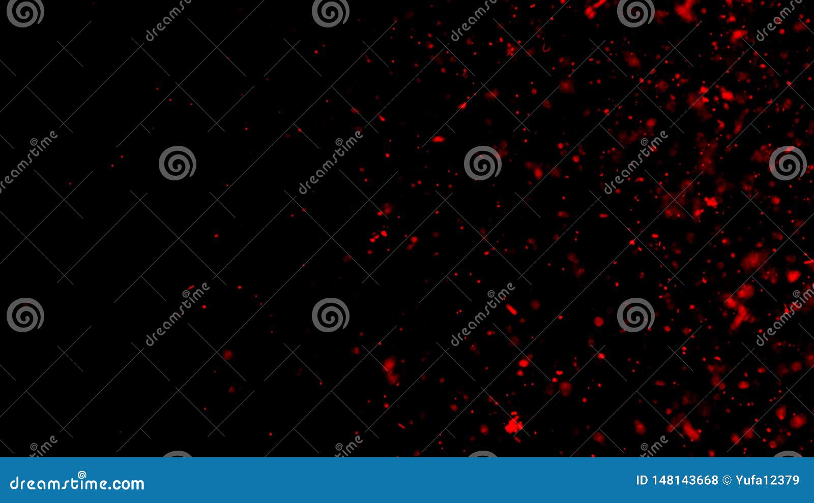 Perftect Red Particles Embers On Background. Abstract Dark Glitter Fire ...