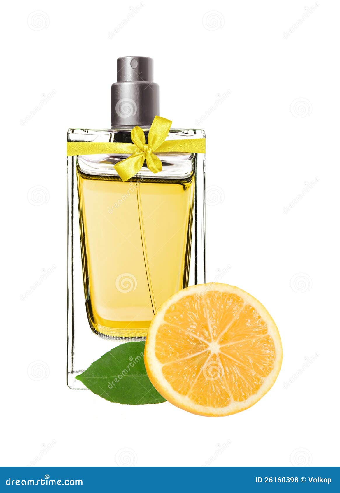Perfume in Beautiful Bottle and Lemon Slice Stock Photo - Image of ...
