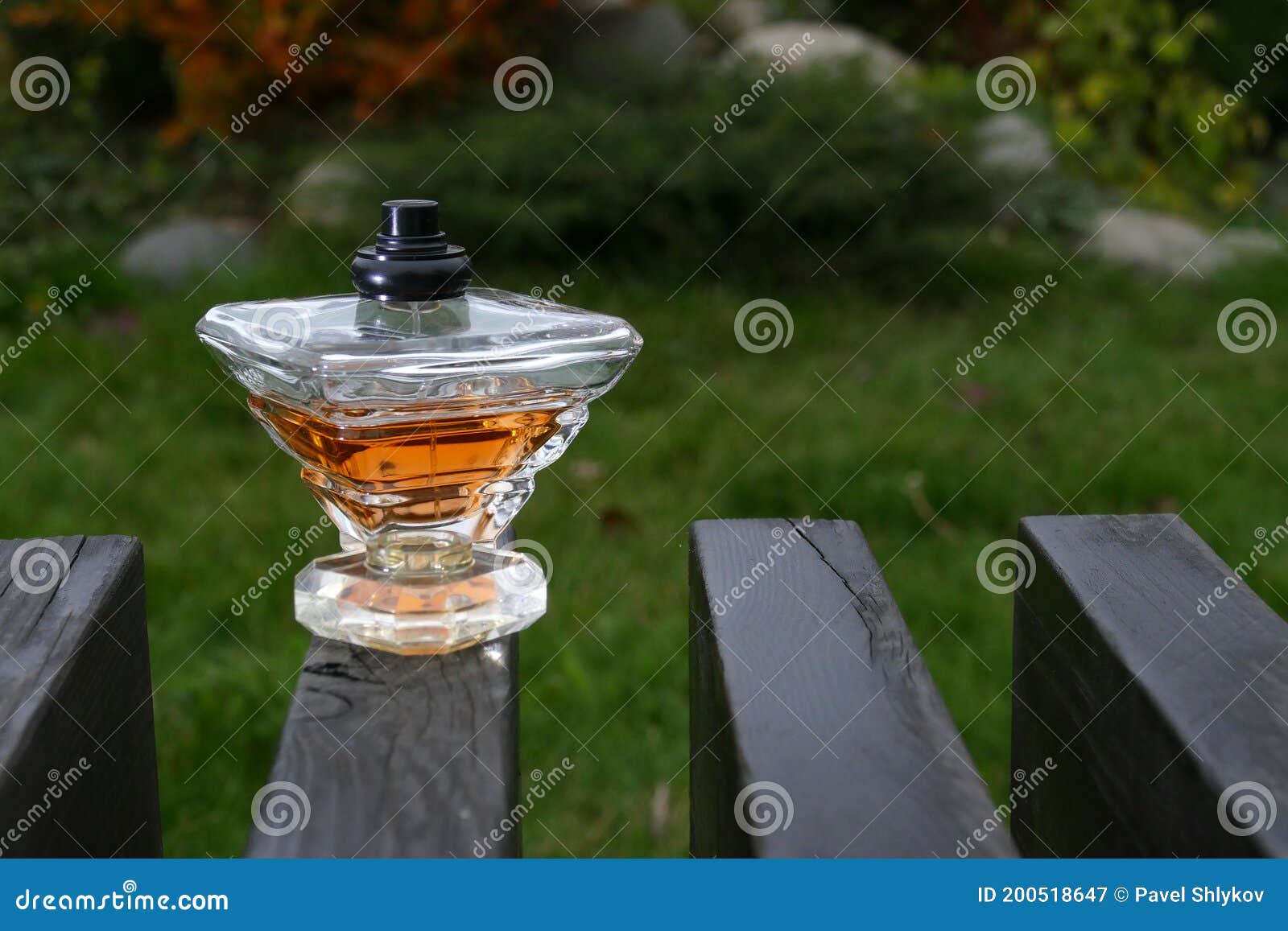 Perfume Bottle on the Bench Stock Image - Image of bottle, perfume ...