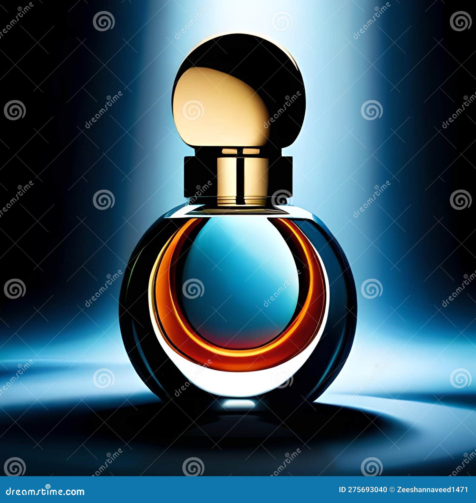 Perfume Bottle on Black Background. Stock Illustration - Illustration ...