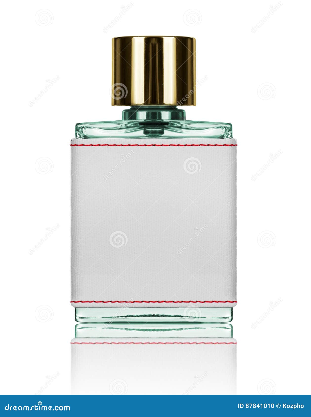 Perfume Bottle with Blank Label Isolated on White Stock Photo - Image ...