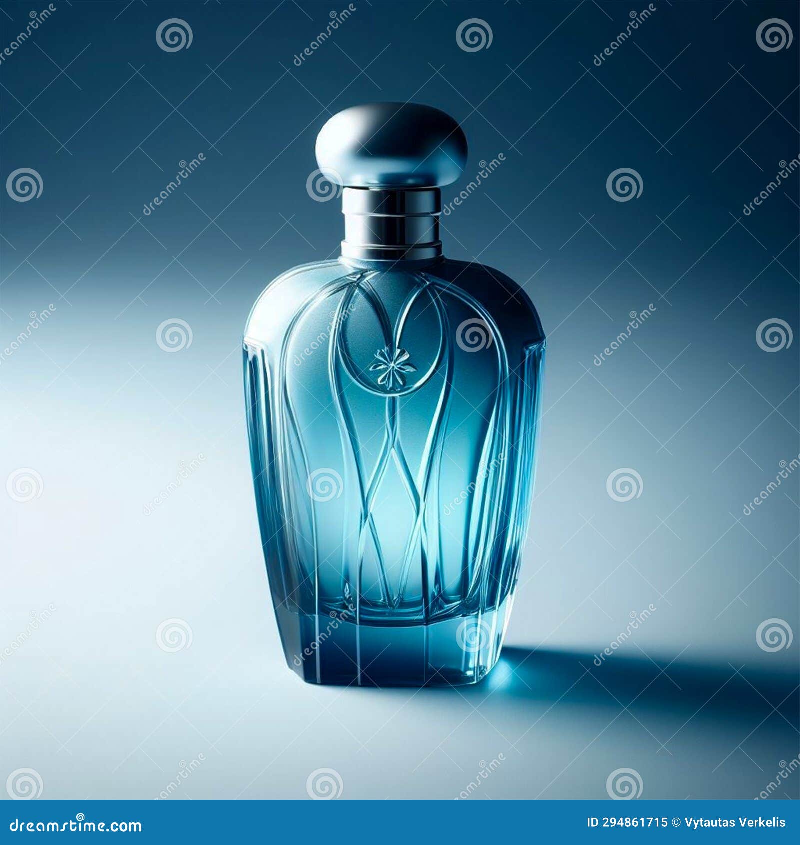 Perfume Bottle on a Blue Background Stock Illustration - Illustration ...