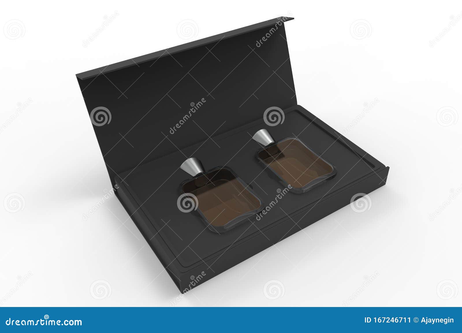 Perfume Bottle and Box, Mock Up Template Stock Illustration ...