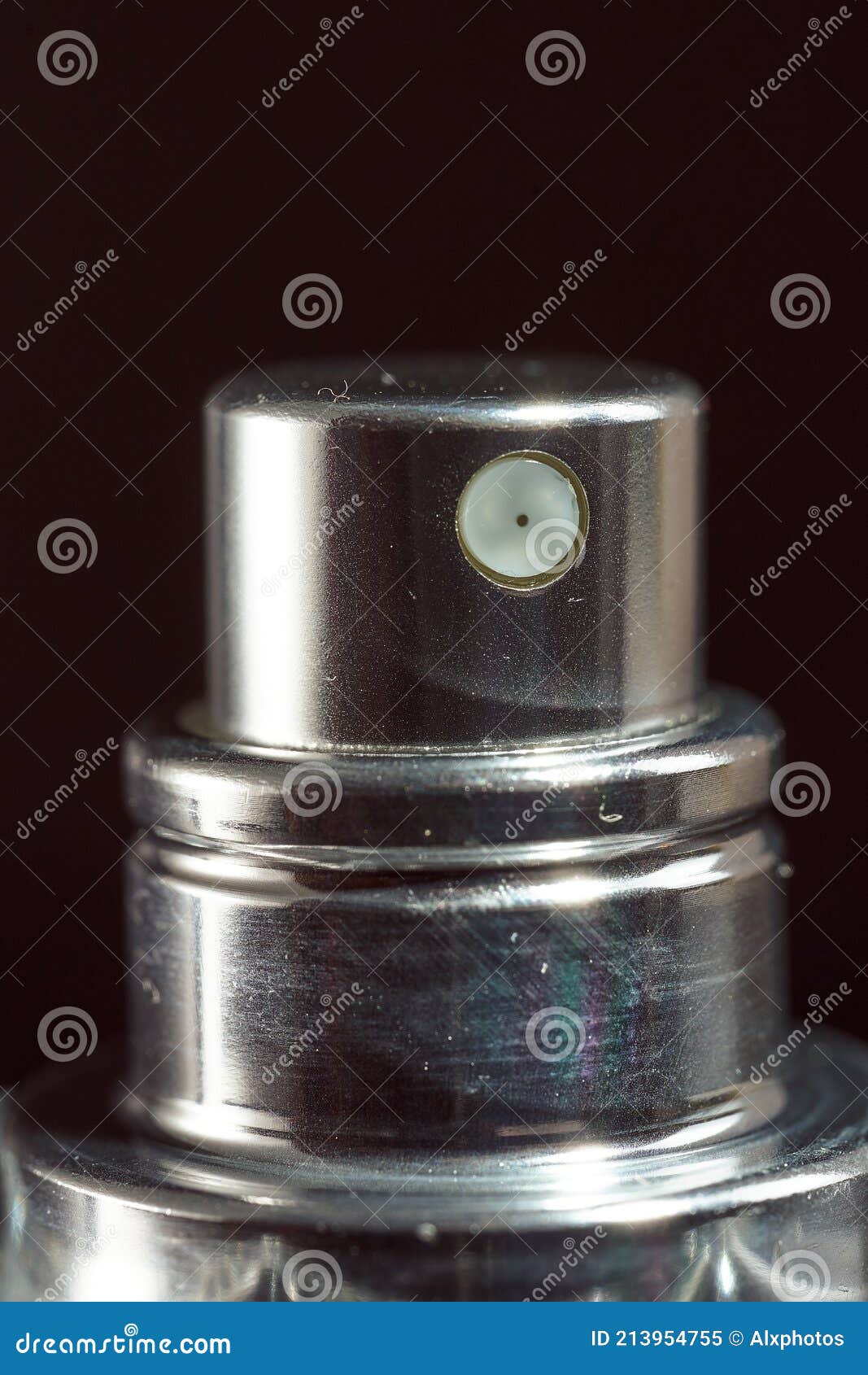 The Perfume Bottle Button. a Silver Spray Dispenser. Macro Effect Photo ...