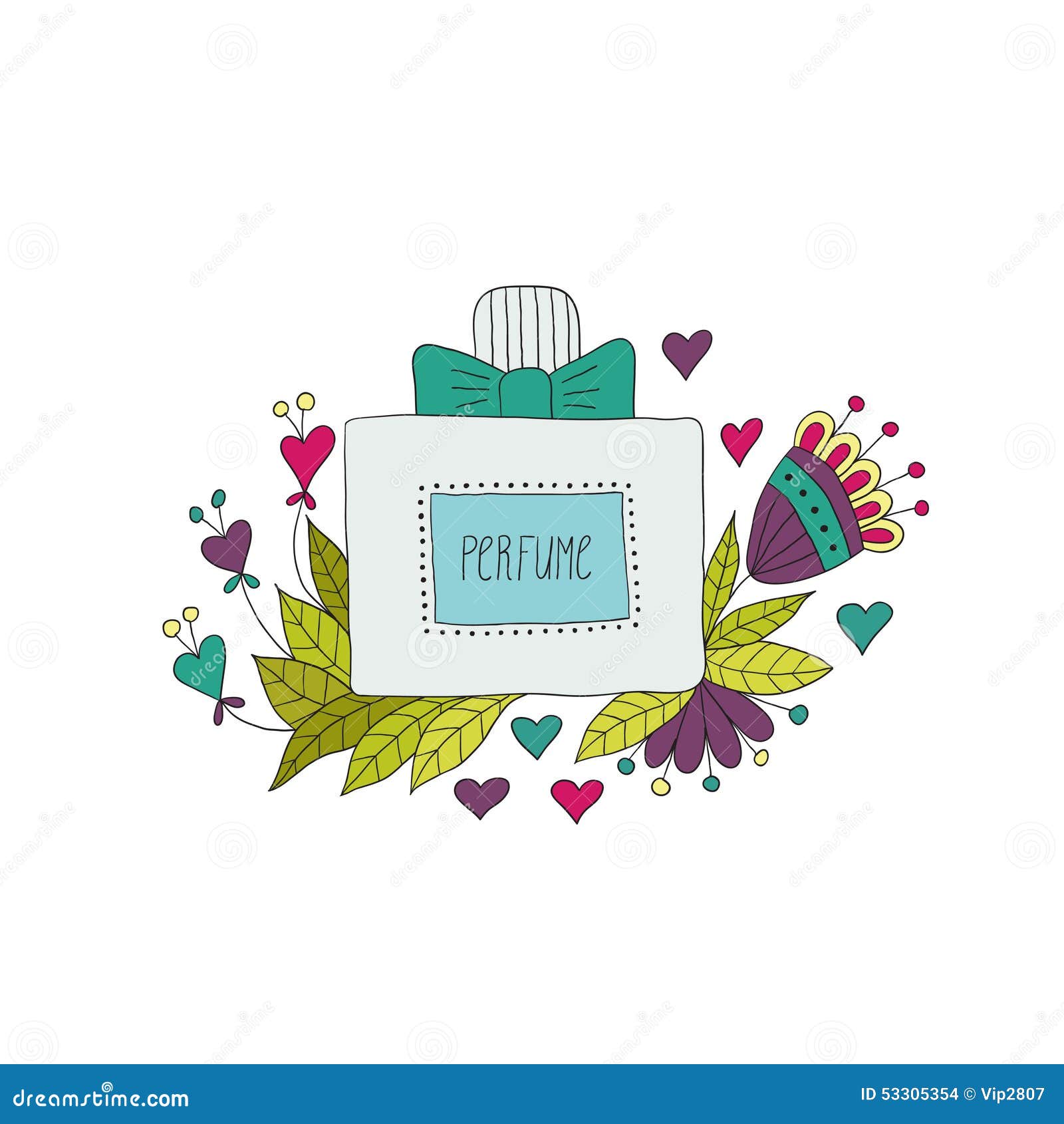 Perfume Bottle with Flower Patterns Stock Vector - Illustration of ...