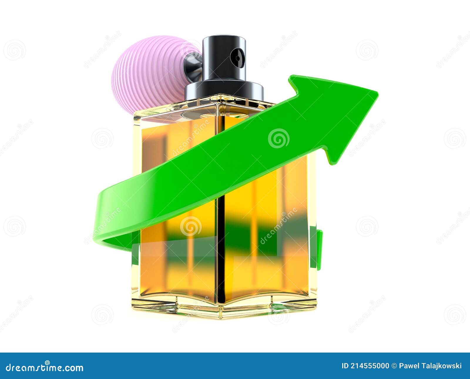 Perfume Bottle with Green Arrow Stock Illustration - Illustration of ...
