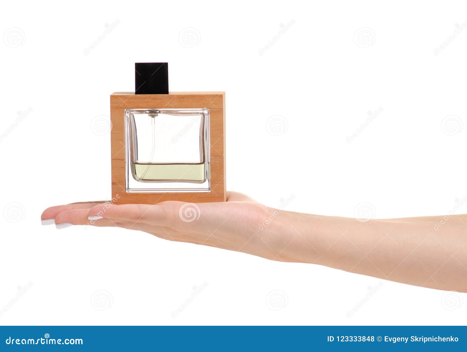 Perfume bottle in hand stock photo. Image of fashion - 123333848