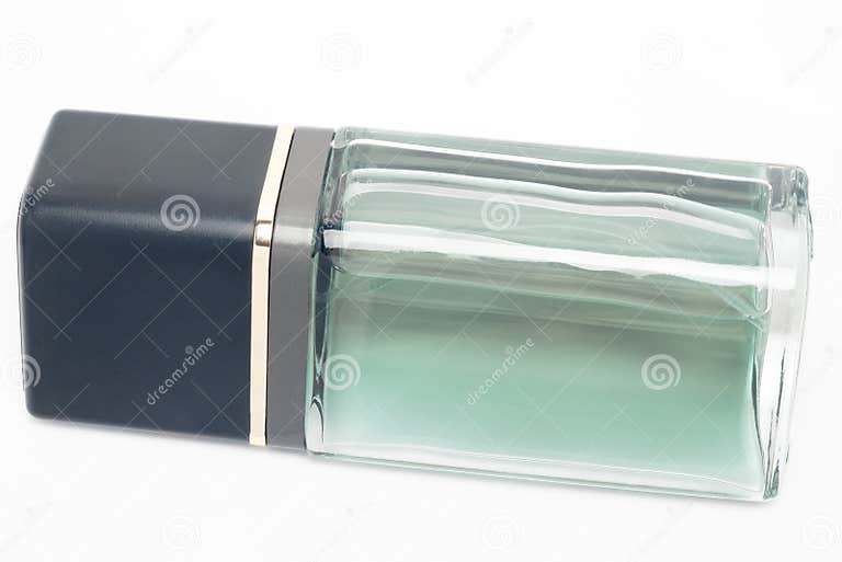 Perfume Bottle Lying on Side Stock Photo - Image of golden, cosmetic ...