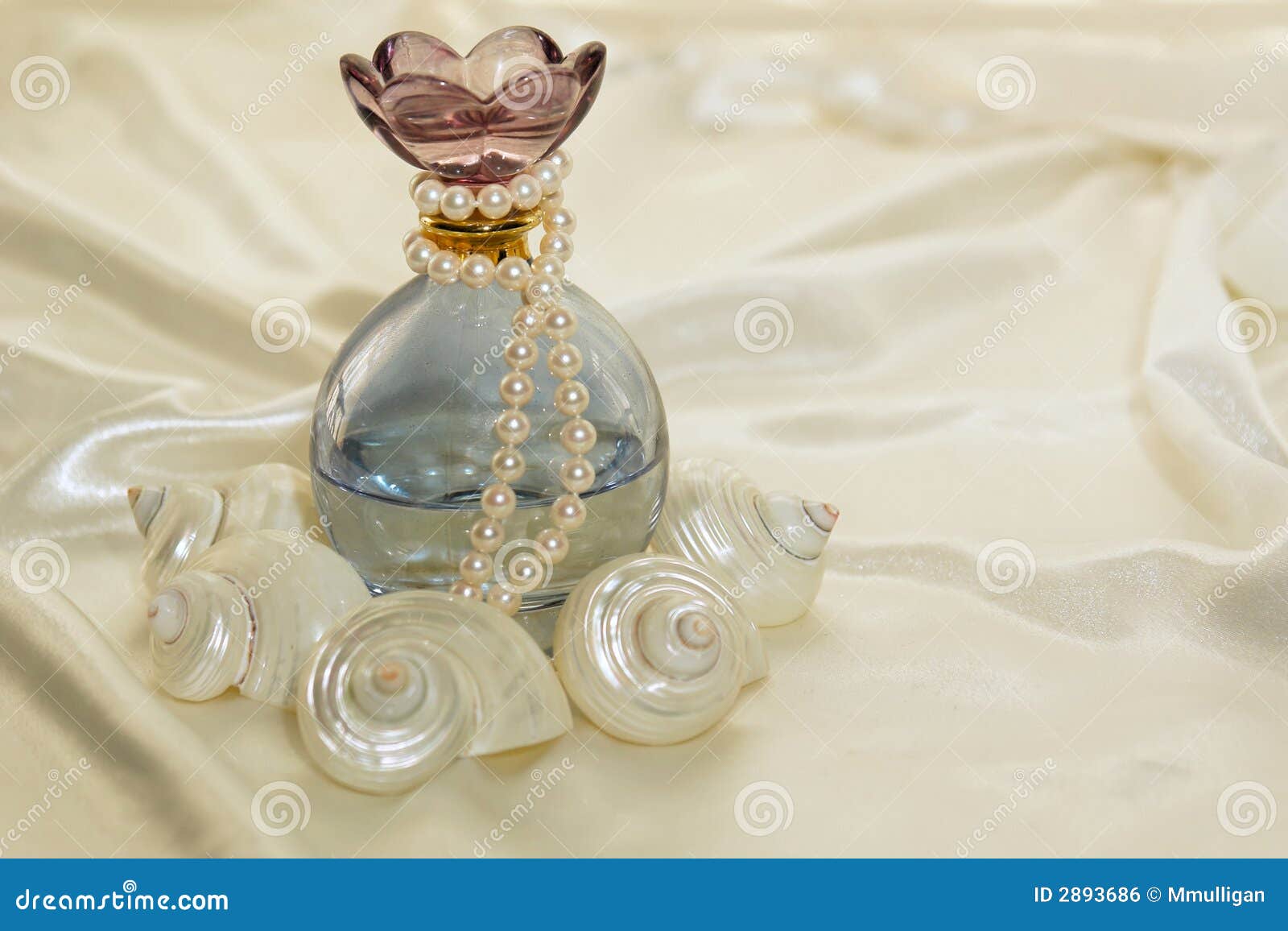 Perfume Bottle And Pearls 2 Stock Photo - Image of parfum, purple: 2893686