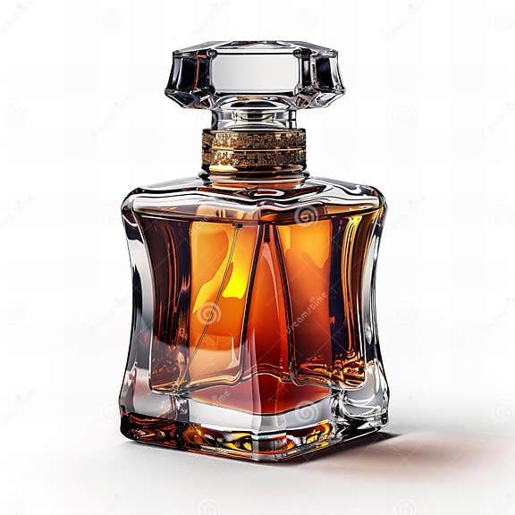 Perfume Bottle, Rectangular Type Design , Isolated on White Background ...