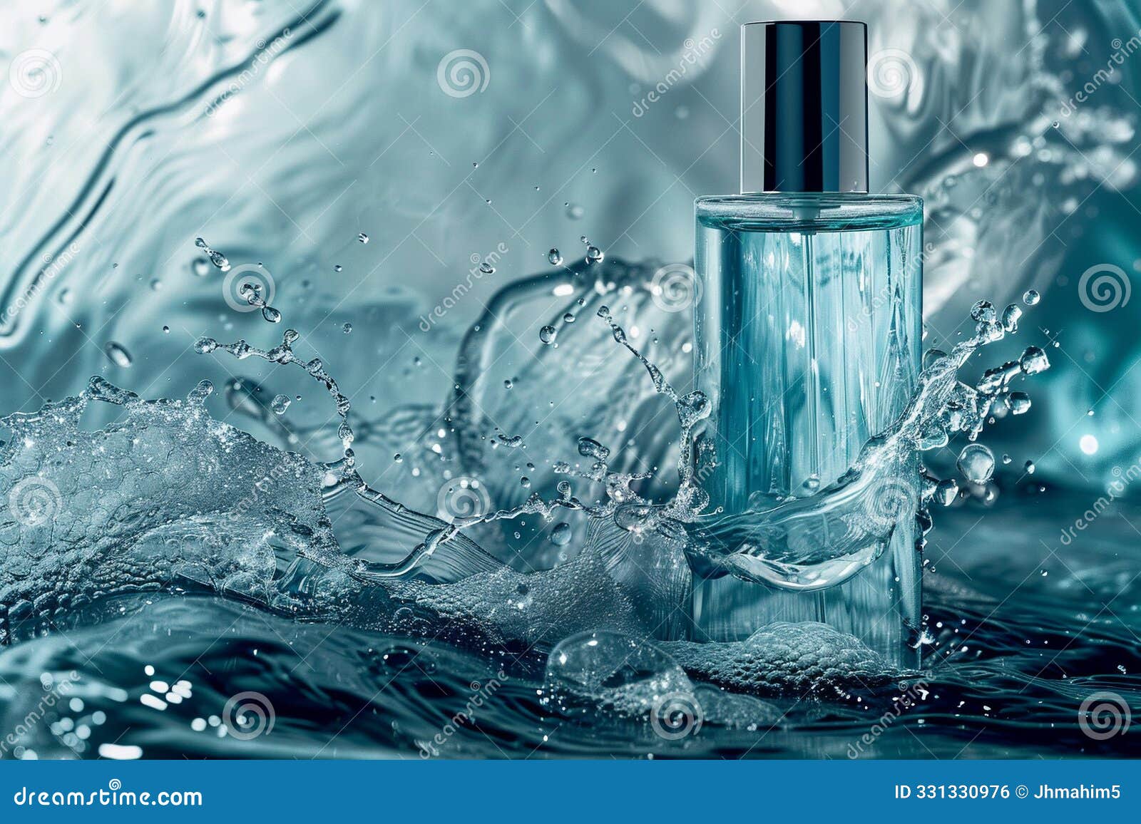 Perfume Bottle Splashing in Water Stock Illustration - Illustration of ...