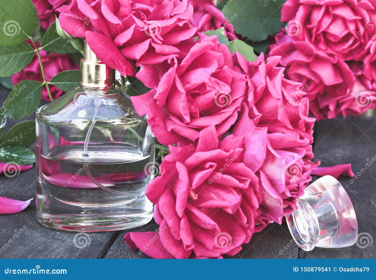 Perfume Bottle Surrounded by Red Roses Stock Image - Image of liquid ...