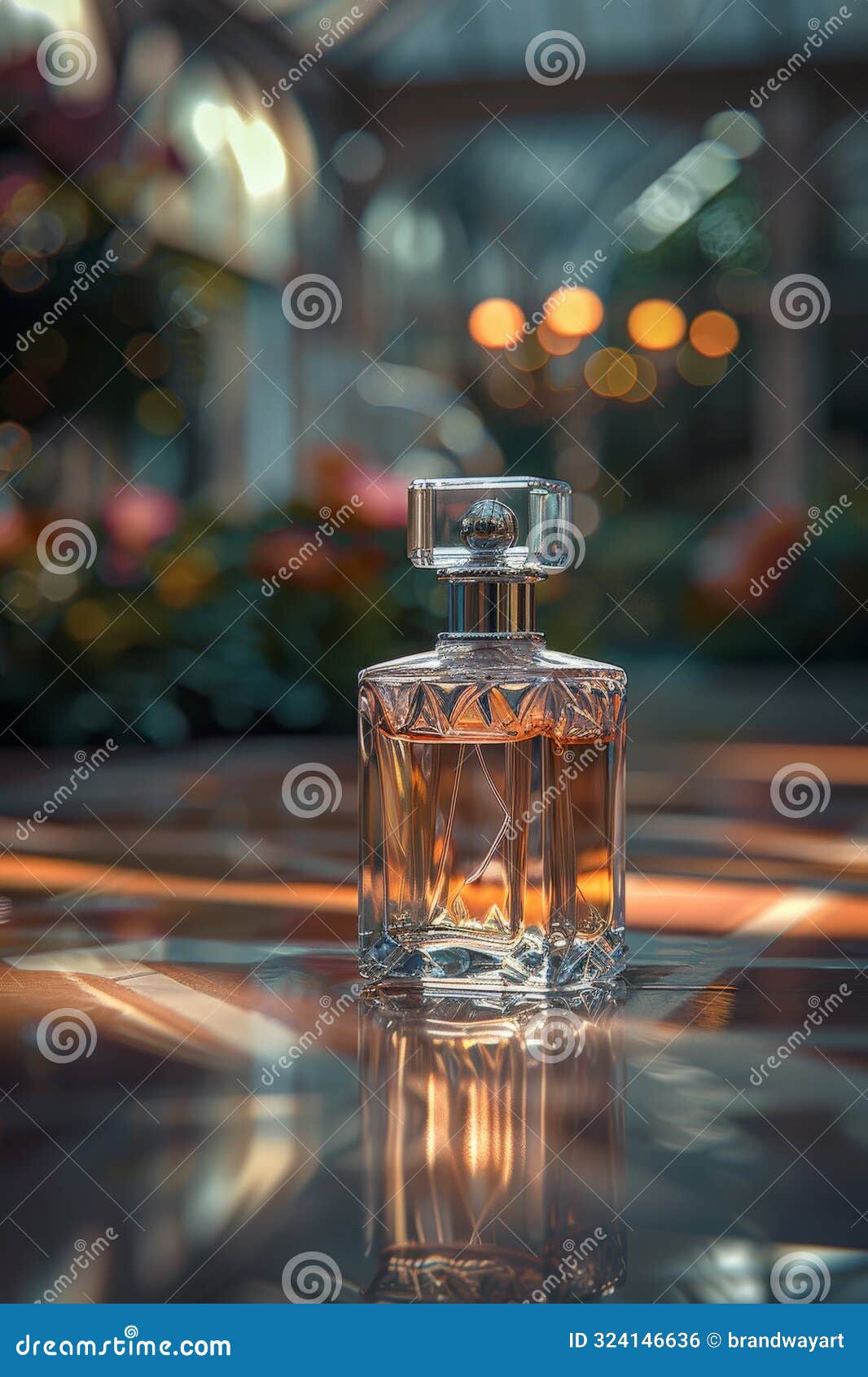 Perfume Bottle on Table stock illustration. Illustration of design ...