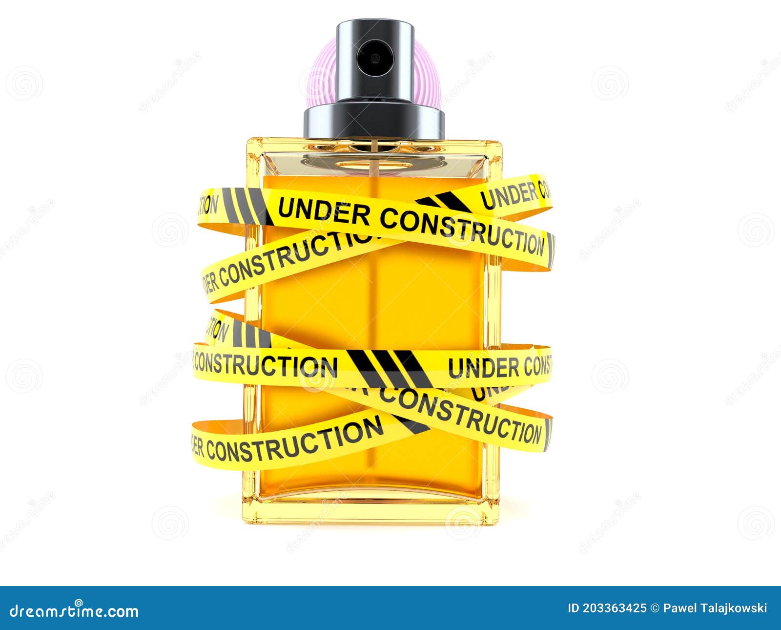Perfume Bottle with Under Construction Tape Stock Illustration ...