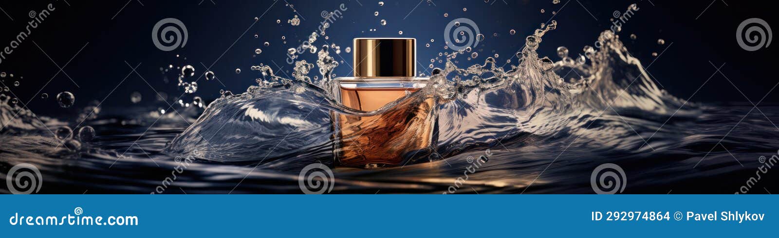 Perfume Bottle and Water Splash Around it. Cosmetic Stock Photo - Image ...