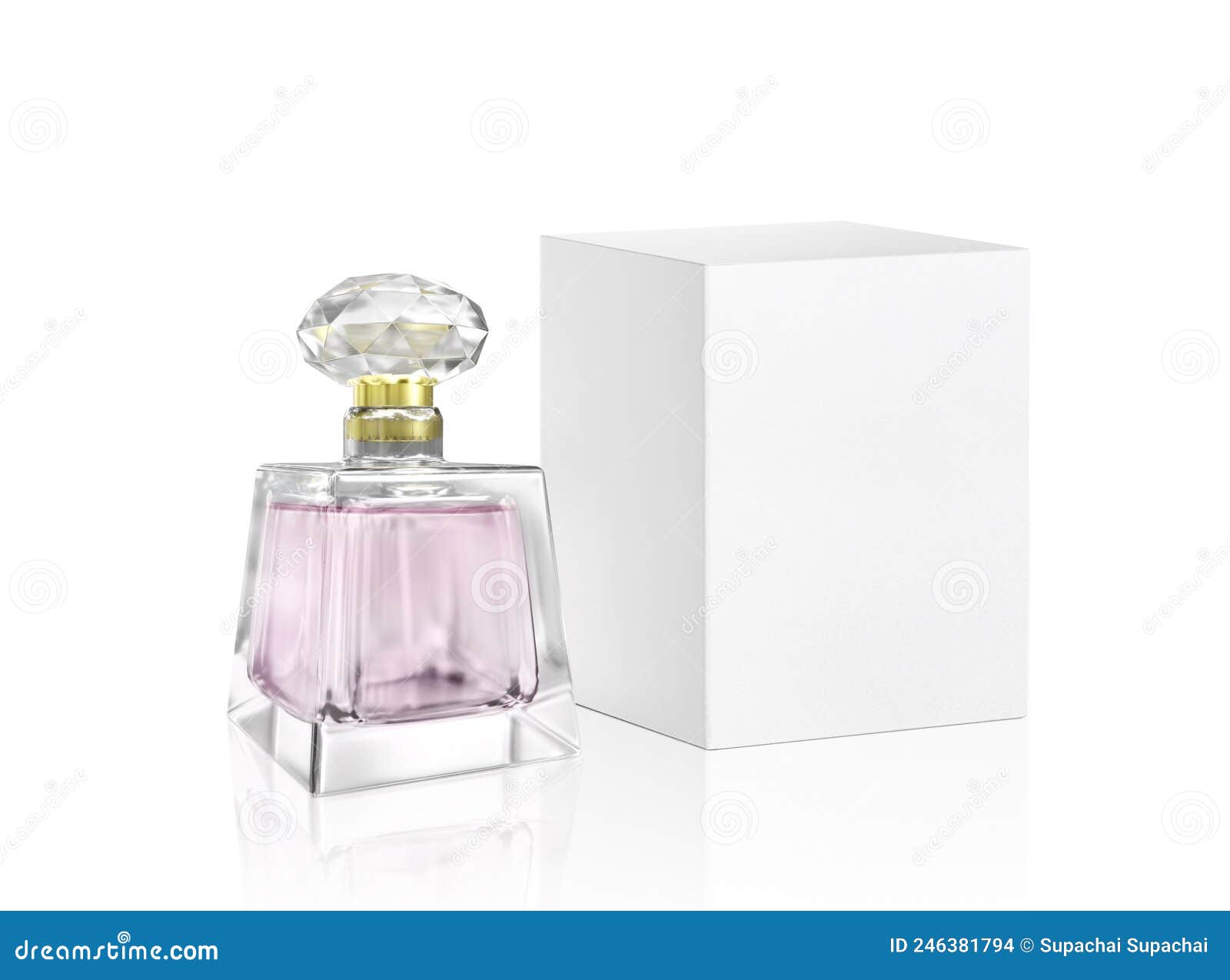 Perfume Bottle and White Packaging Box Stock Illustration ...
