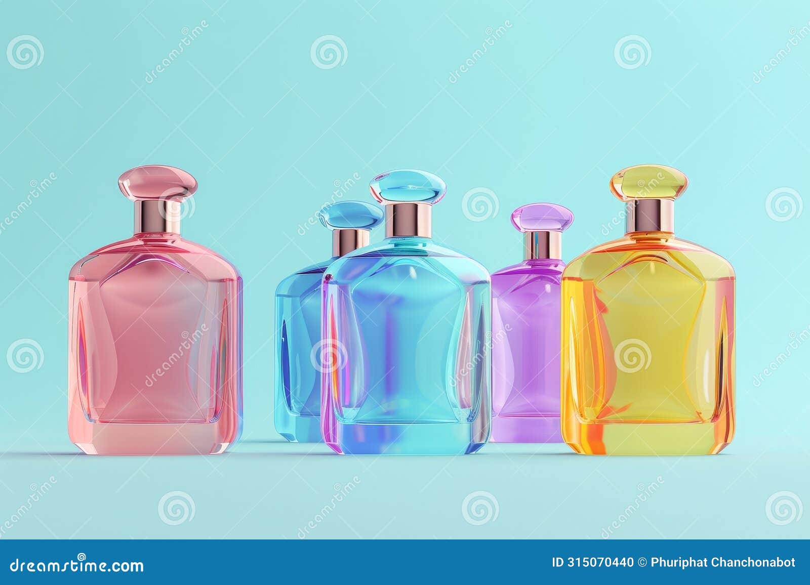 Perfume Bottles with Different Colors and Shapes with Generative AI ...