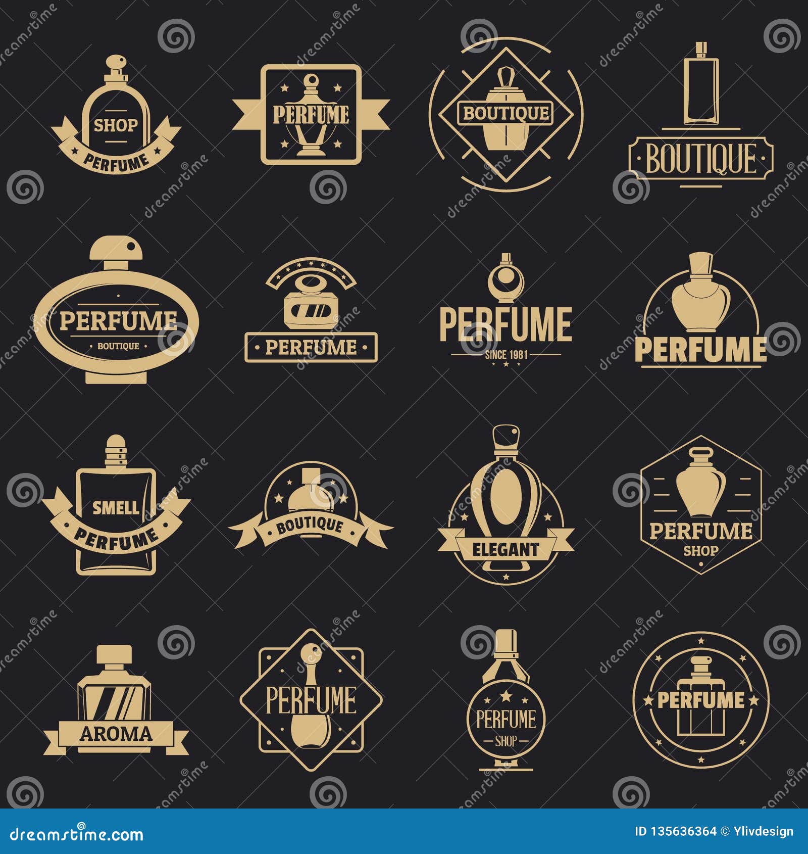 Perfume Bottles Logo Icons Set, Simple Style Stock Vector ... Perfume Bottles Logo Icons Set, Simple Style Stock Vector ...