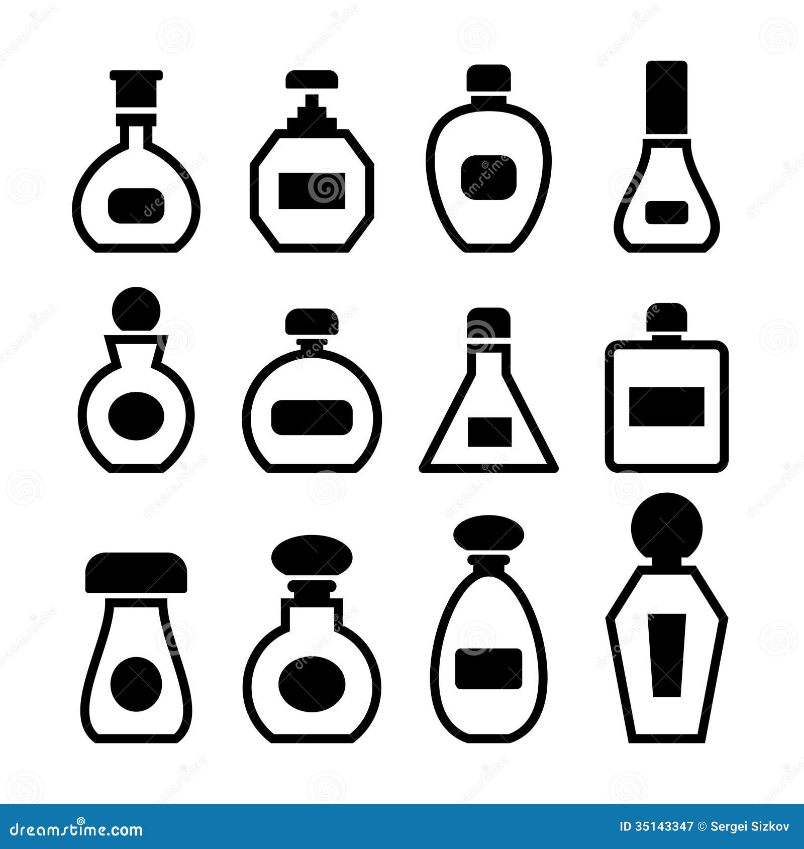 Perfume bottles vector stock vector. Illustration of bottle - 35143347