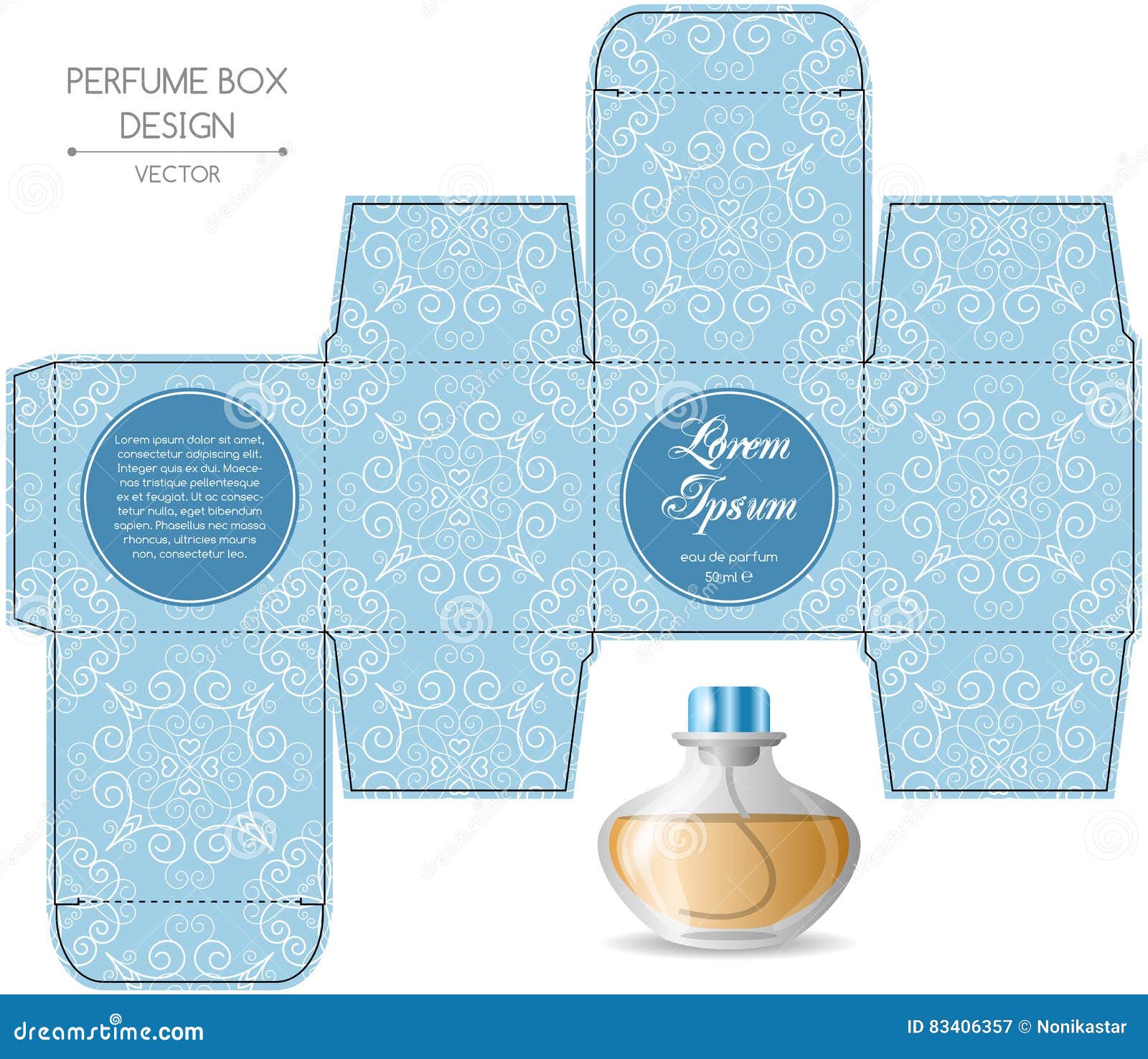 Perfume box design stock vector. Illustration of packaging - 83406357