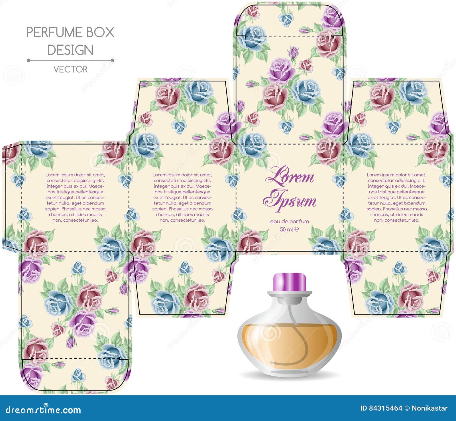 Perfume box design stock vector. Illustration of beauty - 84315464